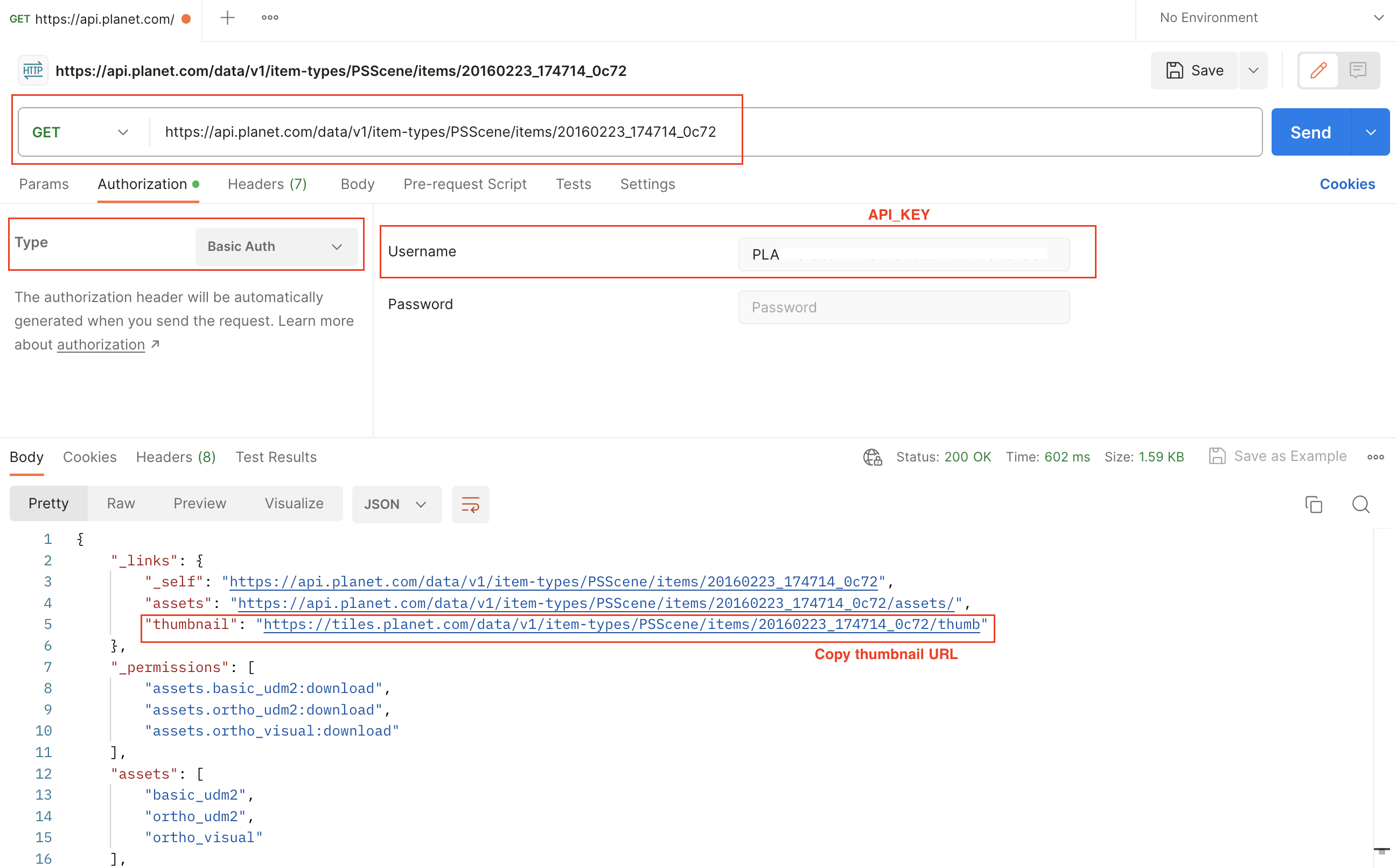How To See Previews Of Planet Imagery Data By Using Postman Welcome To Planet Support 