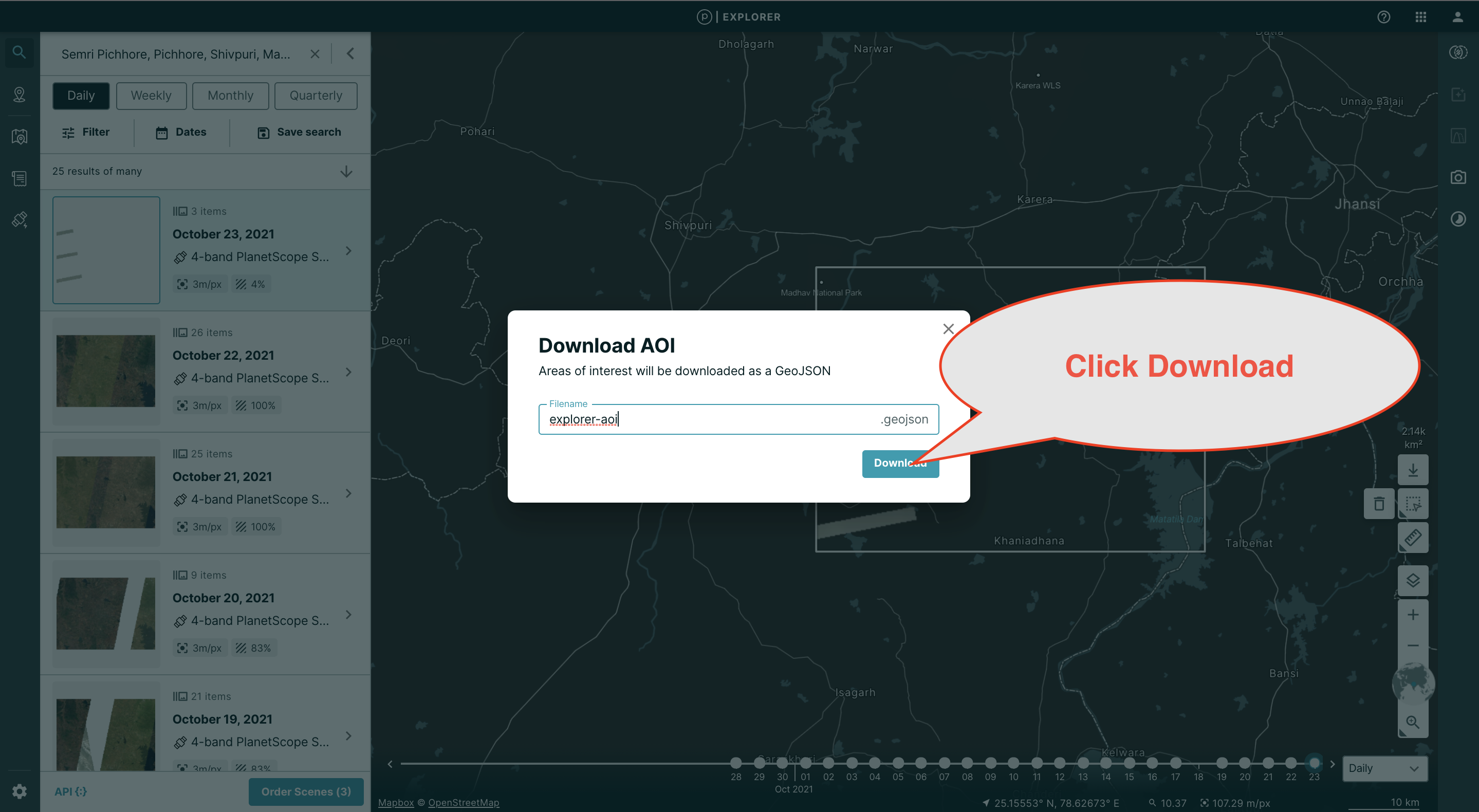 How to draw an AOI in Explorer and extract it to GEOJSON file? – Welcome to Planet Support